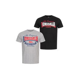 Lonsdale Herren T-Shirt normale Passform Doppelpack GEARACH