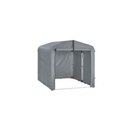 sobuy Fahrradgarage f&uuml;r 2 bis 4 Fahrr&auml;der Dunkelgrau 219x159x162cm Funktional