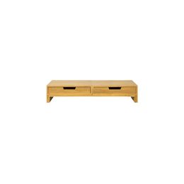 sobuy Bildschirmerh&ouml;hung mit 2 Schubladen Holzfarbe 60x22x11cm Rustikal