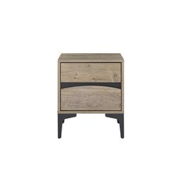 sobuy Nachttisch mit 2 Schubladen Holzfarbe 39,8x39,8x47cm Industriell