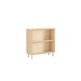 sobuy Sideboard mit 2 T&uuml;ren Holzfarbe 80x35x87cm Klassisch