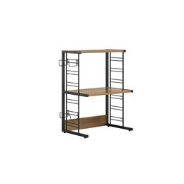 sobuy Mikrowellenregal mit 3 Ablagen Dunkelbraun 52x35x71,5cm Industriell