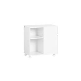 sobuy Schubladenschrank f&uuml;rs B&uuml;ro mit 1 Schublade Wei&szlig; 58x35x59,3cm Modern