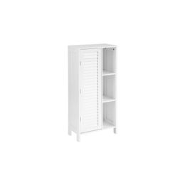 sobuy Badezimmerschrank mit 1 T&uuml;r Wei&szlig; 48x24x96cm Rustikal