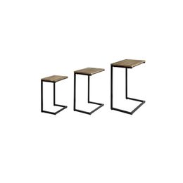 sobuy Couchtisch 3-teilig Holzfarbe 46x30x60cm Modern