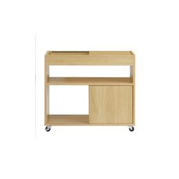 sobuy Couchtisch mit 2 T&uuml;ren Holzfarbe 30x70x60cm Modern