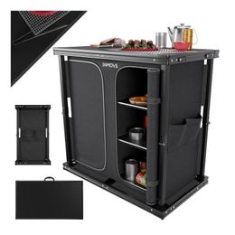24MOVE&reg; Campingk&uuml;che AVERSA faltbar, Aluminium Reisek&uuml;che mit Arbeitsplatte, Stauf&auml;chern & stabilem Gestell f&uuml;r Camping