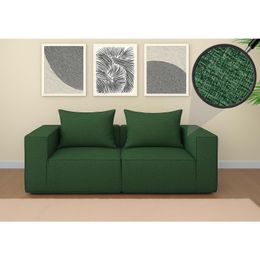 2er-Sofa/Zubeh&ouml;r f&uuml;r Sofa MCW-O54, Couch 2-Sitzer Loungesofa, modular Stoff/Textil (300g/m&sup2;) 63x194x97cm ~ gr&uuml;n