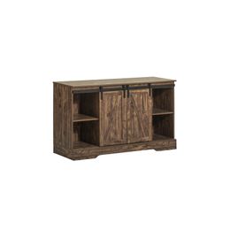 sobuy Schuhschrank mit 1 T&uuml;r Holzfarbe 120x39,5x70,5cm Modern