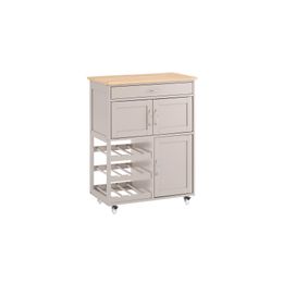 sobuy K&uuml;chenwagen mit 1 Schublade Khaki 67x37,5x86,5cm Modern
