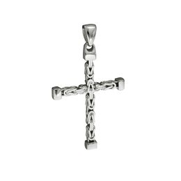 ZEEme Basic Anh&auml;nger Silber 925 Kreuz-Motiv K&ouml;nigskette poliert 52mm