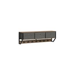 sobuy Wandgarderobe mit 1 Ablage Holzfarbe 100x30x20cm Industriell
