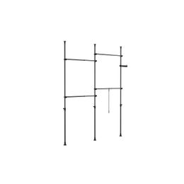 sobuy Garderobenst&auml;nder verstellbar Schwarz 145x9x227cm Funktional