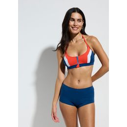 bonprix Neckholder-Bikini mit Rei&szlig;verschluss (2-tlg.Set), blau