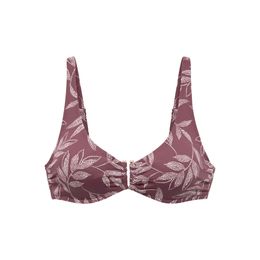 Lascana Bikinitop Damen Gr&ouml;&szlig;e 85 braun / wei&szlig;