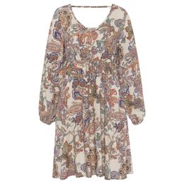 Vivance By Lascana Kleid Damen Gr&ouml;&szlig;e 48 beige / creme / hellblau / jade