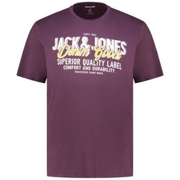 Jack & Jones Gro&szlig;e Gr&ouml;&szlig;en Jack&Jones T-Shirt mit Label-Print Farbe lila Gr&ouml;&szlig;e: 5XL