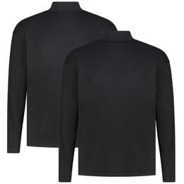 Gro&szlig;e Gr&ouml;&szlig;en Pfundskerl Doppelpack Rollkragenshirt aus Baumwolle Farbe schwarz Gr&ouml;&szlig;e: 3XL