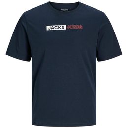 Jack & Jones Gro&szlig;e Gr&ouml;&szlig;en Jack&Jones T-Shirt mit Label-Print Farbe blau Gr&ouml;&szlig;e: 4XL