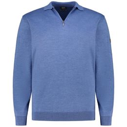 Gro&szlig;e Gr&ouml;&szlig;en Hajo Pullover mit Polokragen, kratzfrei Farbe blau Gr&ouml;&szlig;e: 3XL