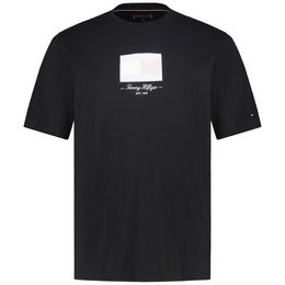 Gro&szlig;e Gr&ouml;&szlig;en Tommy Hilfiger T-Shirt mit Label-Print Farbe schwarz Gr&ouml;&szlig;e: 3XL