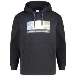 Jack & Jones Gro&szlig;e Gr&ouml;&szlig;en Jack&Jones Hoodie mit Label-Print Farbe schwarz Gr&ouml;&szlig;e: 5XL