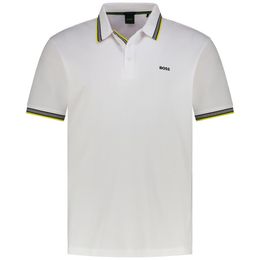 Gro&szlig;e Gr&ouml;&szlig;en BOSS Poloshirt mit Kontrastdetails Farbe wei&szlig; Gr&ouml;&szlig;e: 4XL