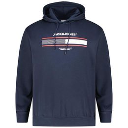 Jack & Jones Gro&szlig;e Gr&ouml;&szlig;en Jack&Jones Hoodie mit Label-Print Farbe blau Gr&ouml;&szlig;e: 3XL