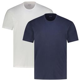 Gro&szlig;e Gr&ouml;&szlig;en BOSS Doppelpack T-Shirts mit Label-Stickerei Farbe dunkelblau/wei&szlig; Gr&ouml;&szlig;e: 5XL