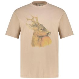 Gro&szlig;e Gr&ouml;&szlig;en Hubertus T-Shirt mit Motiv-Print Farbe beige Gr&ouml;&szlig;e: 4XL