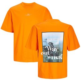 Jack & Jones Herren Gro&szlig;e Gr&ouml;&szlig;en | Jack&Jones T-Shirt mit Print auf Vorder- und R&uuml;ckseite Farbe curry Gr&ouml;&szlig;e: 3XL