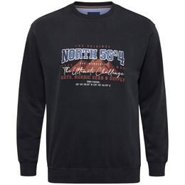 Gro&szlig;e Gr&ouml;&szlig;en North Sweatshirt mit Logo-Stickerei Farbe schwarz Gr&ouml;&szlig;e: 4XL