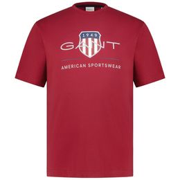 Gro&szlig;e Gr&ouml;&szlig;en Gant T-Shirt mit Label-Print Farbe dunkelrot Gr&ouml;&szlig;e: 4XL
