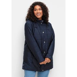 sheego Gro&szlig;e Gr&ouml;&szlig;en Steppjacke mit seitlichen Druckkn&ouml;pfen, marine, Gr&ouml;&szlig;e 56 - Damen