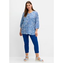 sheego Gro&szlig;e Gr&ouml;&szlig;en 7/8-Hose im Curvy-Schnitt SUSANNE, blaubeere, Gr&ouml;&szlig;e 56 - Damen