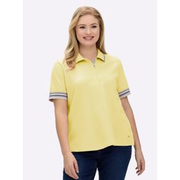 sheego Gro&szlig;e Gr&ouml;&szlig;en Poloshirt in Pikee-Qualit&auml;t, zitrone, Gr&ouml;&szlig;e 44 - Damen