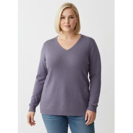 sheego Gro&szlig;e Gr&ouml;&szlig;en Longpullover mit Ajour-Herzchen, feige, Gr&ouml;&szlig;e 44 - Damen
