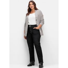 sheego Gro&szlig;e Gr&ouml;&szlig;en Jeans mit Nieten an den Taschen, black-denim, Gr&ouml;&szlig;e 48 - Damen