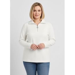 sheego Gro&szlig;e Gr&ouml;&szlig;en Langarmshirt mit Schneeflocken-Anh&auml;nger, ecru, Gr&ouml;&szlig;e 46 - Damen