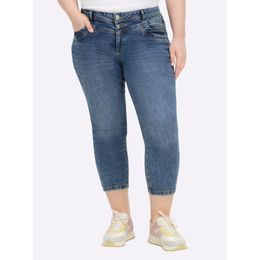 sheego Gro&szlig;e Gr&ouml;&szlig;en 7/8-Jeans mit Nietenverzierung, blue-stone-washed, Gr&ouml;&szlig;e 44 - Damen