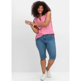 sheego Gro&szlig;e Gr&ouml;&szlig;en Jeansbermudas in Curvy-Schnitt PIA, blue denim, Gr&ouml;&szlig;e 50 - Damen