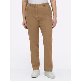 sheego Gro&szlig;e Gr&ouml;&szlig;en 5-Pocket-Jeans gerade geschnitten, camel, Gr&ouml;&szlig;e 195 - Damen