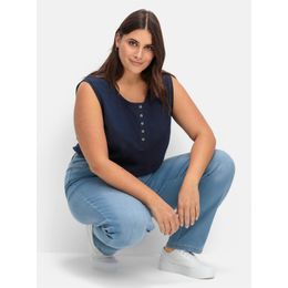 sheego Gro&szlig;e Gr&ouml;&szlig;en High-waist-Jeans mit innenliegendem Dehnbund, blue-bleached, Gr&ouml;&szlig;e 54 - Damen