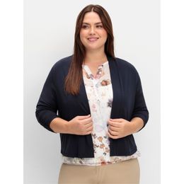 sheego Gro&szlig;e Gr&ouml;&szlig;en Shirtjacke in kurzer Bolero-Form, marine, Gr&ouml;&szlig;e 44 - Damen
