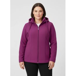 sheego Gro&szlig;e Gr&ouml;&szlig;en Fleecejacke mit abnehmbarer Kapuze, fuchsia, Gr&ouml;&szlig;e 44 - Damen