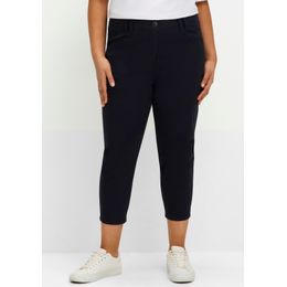 sheego Gro&szlig;e Gr&ouml;&szlig;en 7/8-Hose mit Gummibund, schmale Beinform, tiefblau, Gr&ouml;&szlig;e 44 - Damen