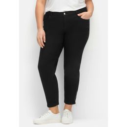 Ascari sheego Gro&szlig;e Gr&ouml;&szlig;en 5-Pocket-Jeans mit Strass-Applikation, schwarz, Gr&ouml;&szlig;e 24 - Damen