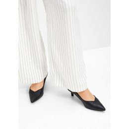bonprix Pumps mit schmalem Absatz, schwarz, Gr.39, Modische Pumps in Leder-Optik