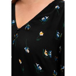 sheego Damen Tunika mit floralem Allover-Druck, schwarz-gemustert, Gr&ouml;&szlig;e 52