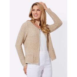WITT Damen Cardigan aus B&auml;ndchengarn, beige-ecru, Gr&ouml;&szlig;e 50